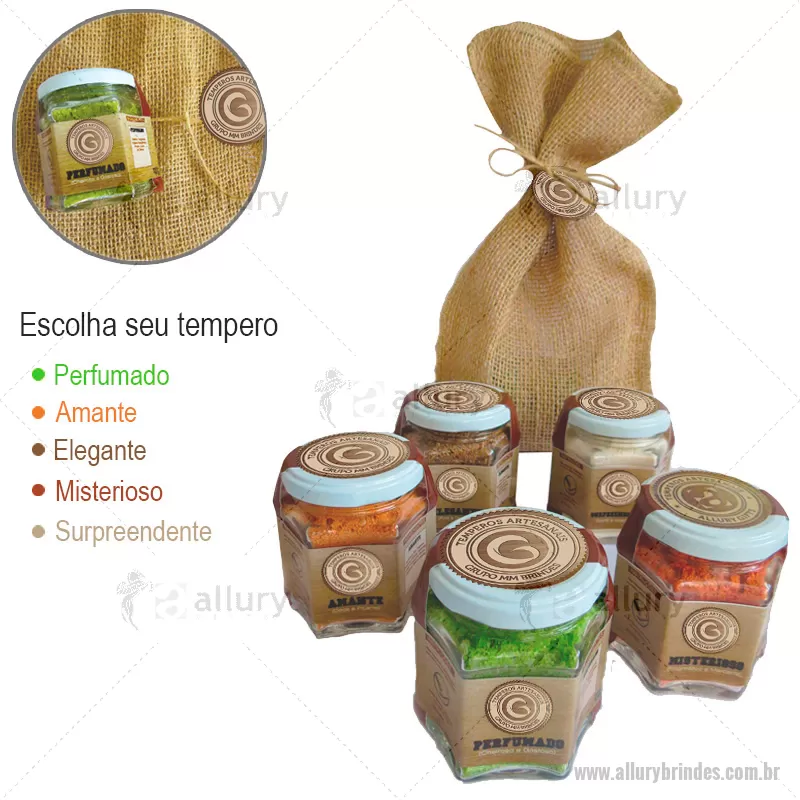 Kit Tempero 5 Peças Personalizado para Brinde - ALLKTP002 - Kit tempero