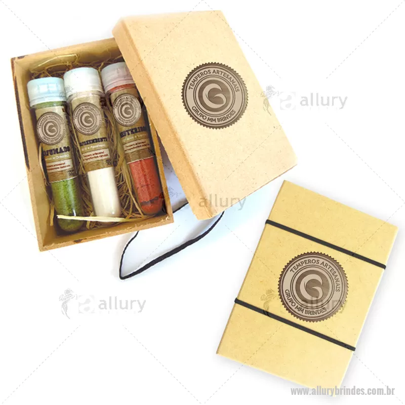 Kit Temperos 3 Peças Personalizado para Brinde - ALLKTP001 - Kit tempero